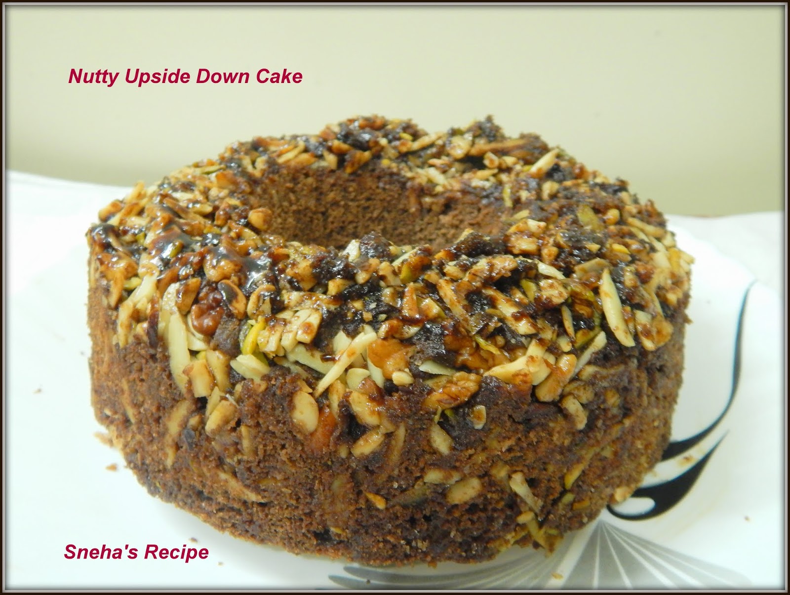 Nutty Upside Down Cake#BundtBakers - Sneha's Recipe