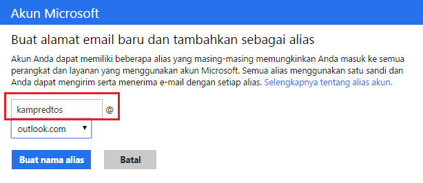 Membuat Banyak E-Mail (Alias) Dengan Hotmail / Outlook ~ AANGOBLOG