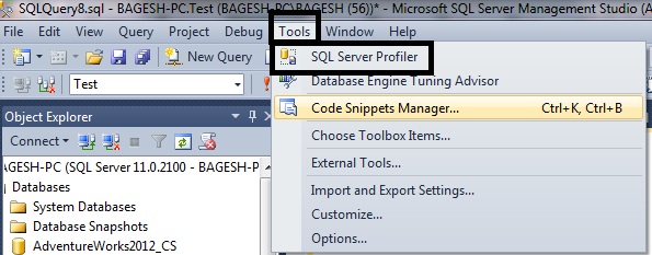 Microsoft Business Intelligence: Sql server profiler
