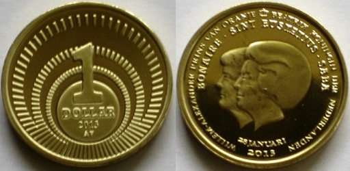 World Coin News: Bonaire, Sint Eustatius and Saba 1 dollar 2013