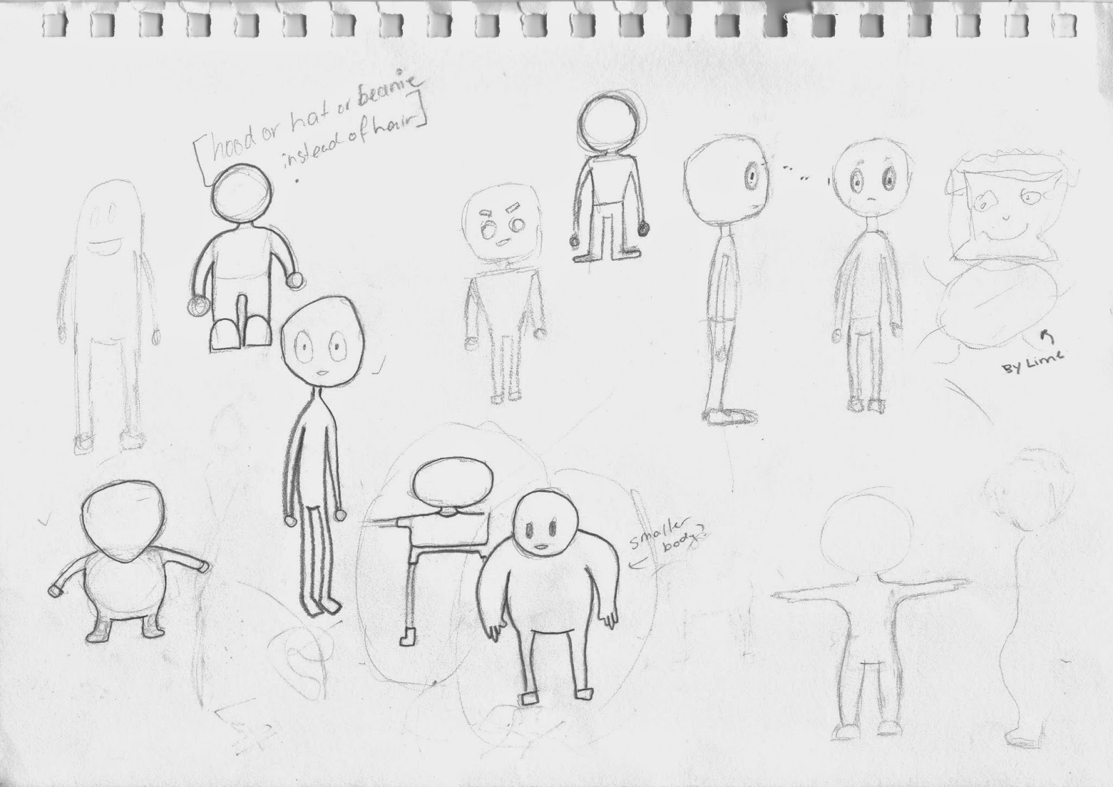 Animation escapades : Task: 3D Character Model - Sketches