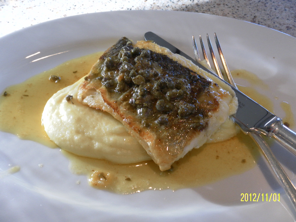 FLOWER POT KITCHEN: QUICK PAN SEARED POLLOCK, POMME PUREE AND A NUTTY ...