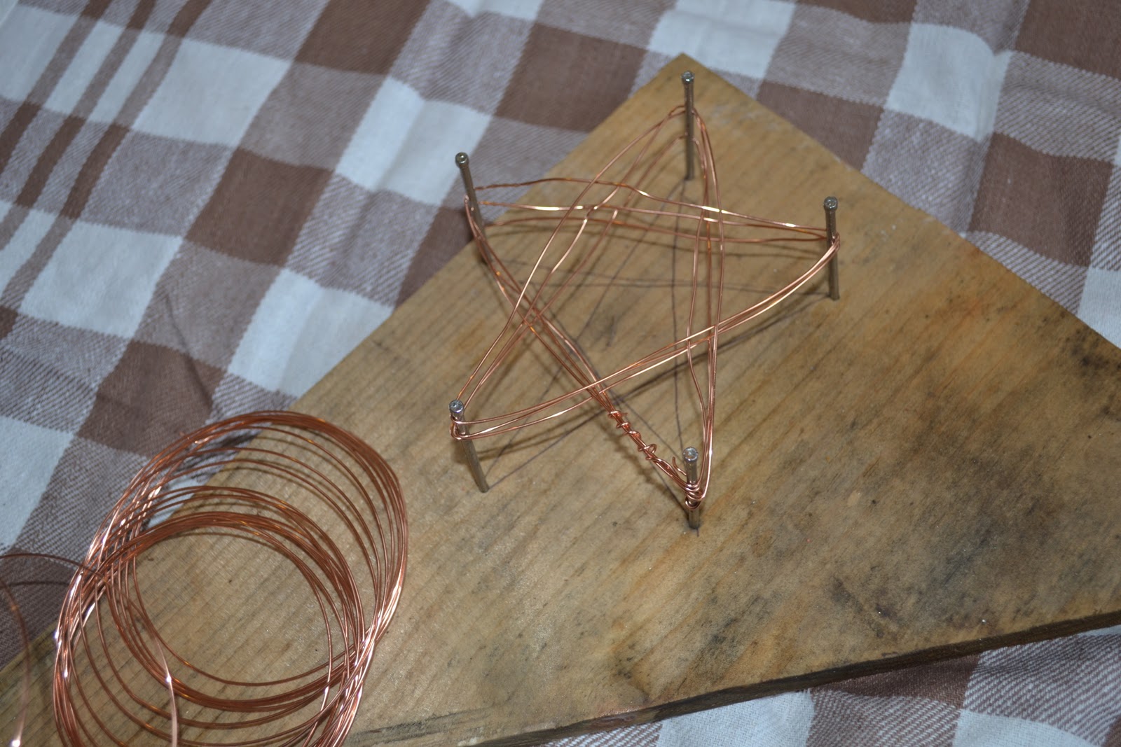Three Pixie Lane: Salvaged Wood Tree and Copper Wire Stars