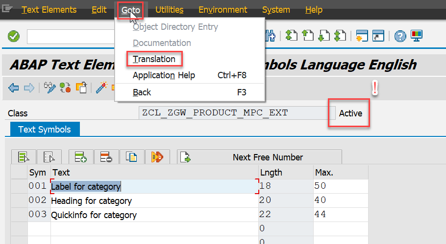SAP ABAP Central: How to change the annotations sap:label, sap:heading and sap:quickinfo