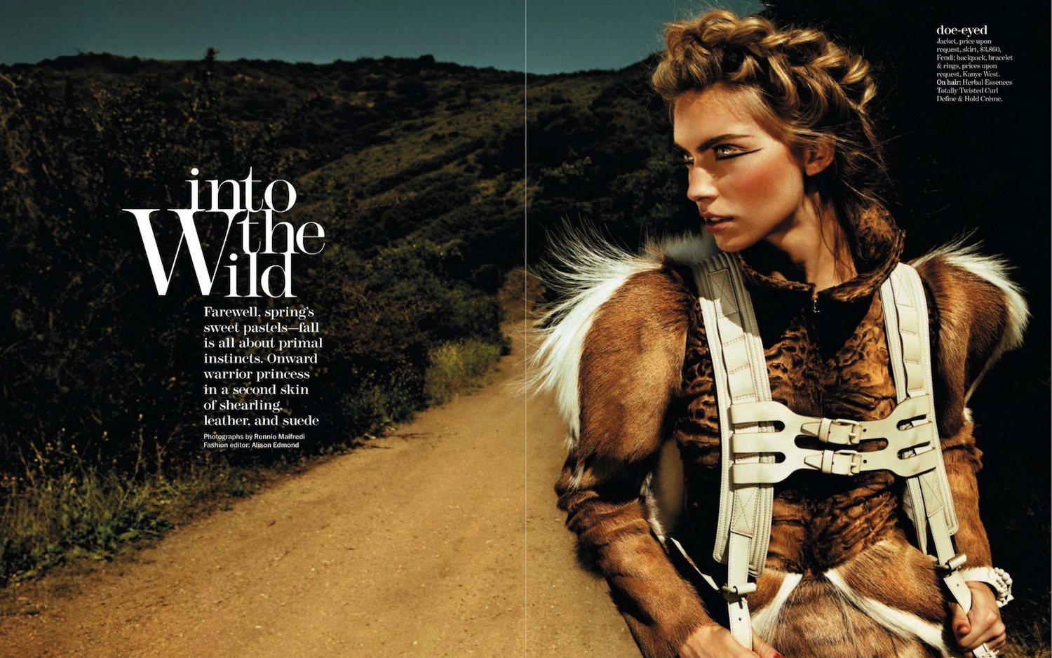 into the wild: emily senko by rennio maifredi for us marie claire ...