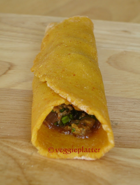 Veggie Platter: Pudachi Wadi / Cilantro Rolls For April ICC