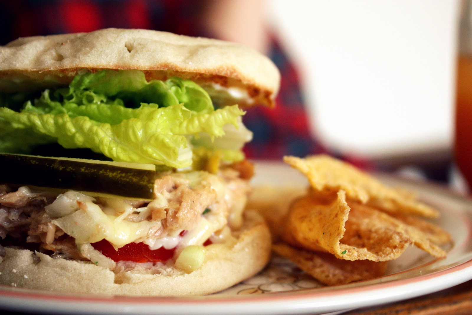 we eat. happy.: a tuna fish melt on an english muffin.