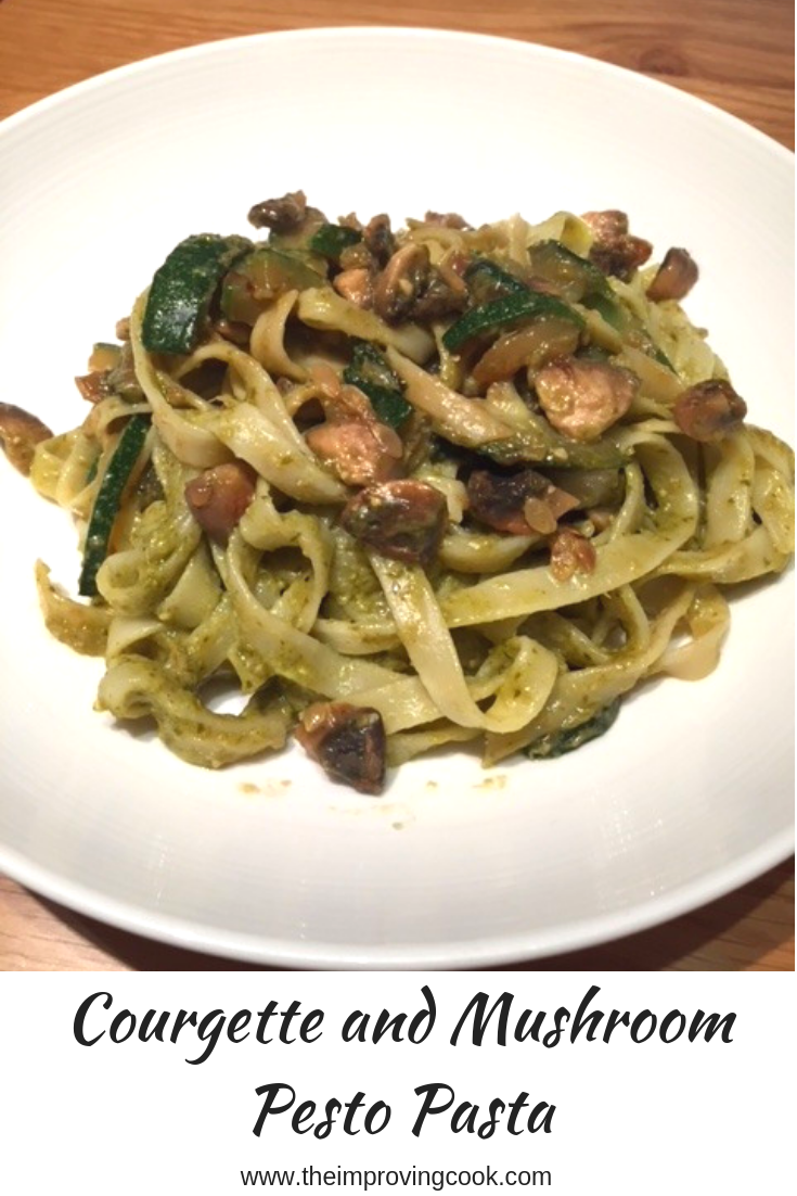 Courgette and Mushroom Pesto Pasta