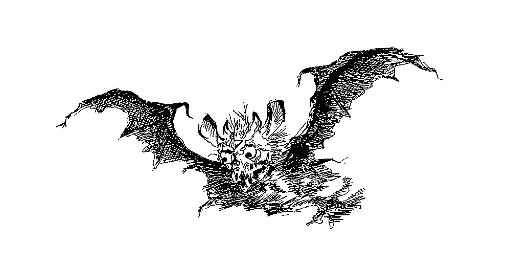 Digital Stamp Design: Free Scary Devil Demon Bat Digital Download Clip Art