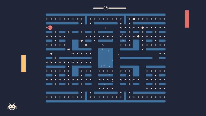 Un bruto con Debian: Pong + Pacman + Space Invaders = Pacapong