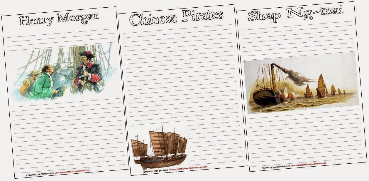 Iman's Home-School: Pirates Notebook Pages