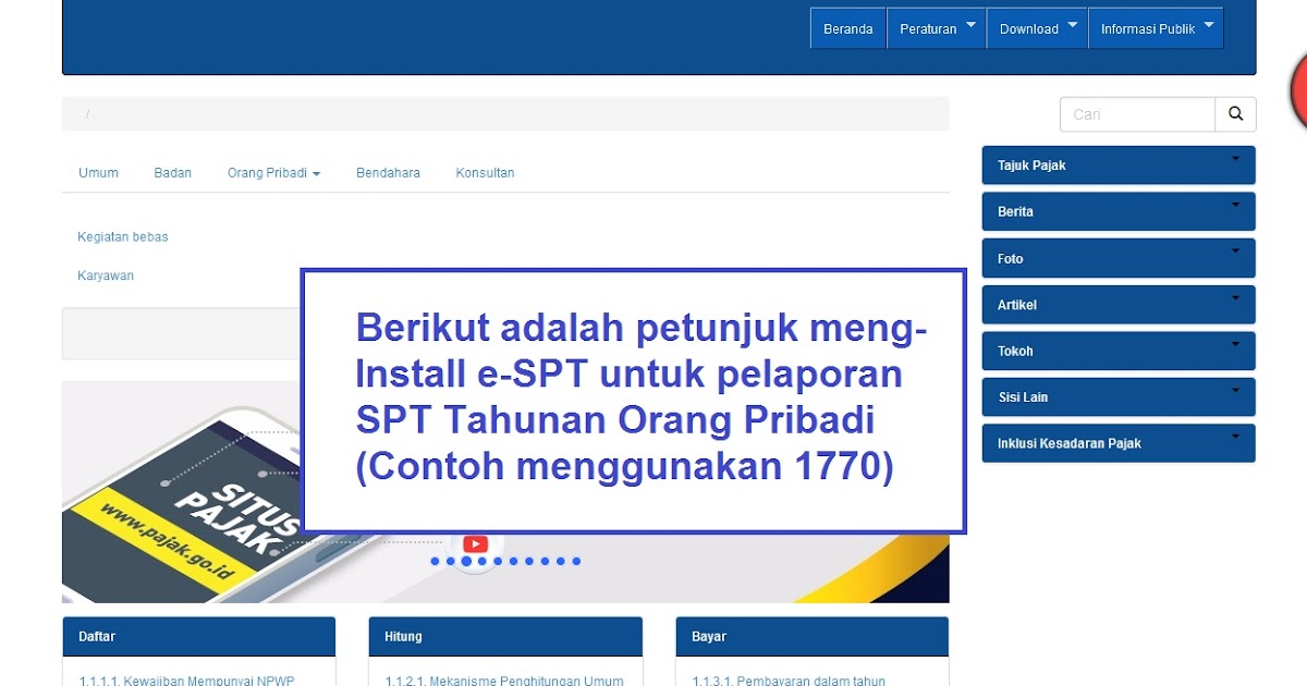 Cara Installl e-SPT untuk Pelaporan SPT Tahunan OP | Catatan Ekstens