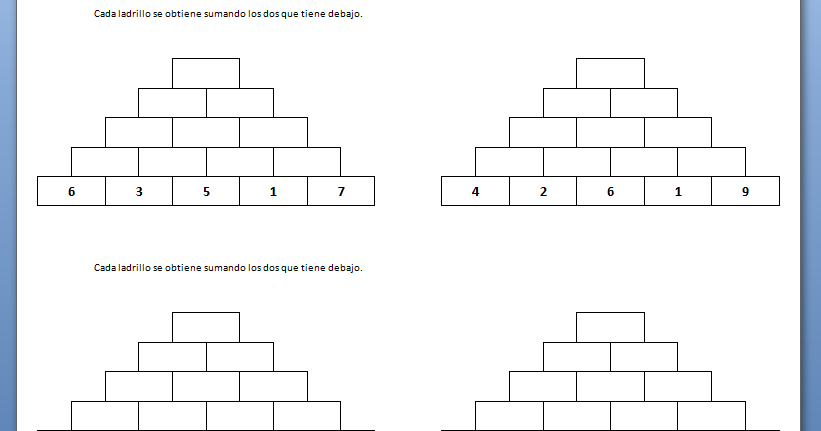 Profes Estella: Pirámides numéricas