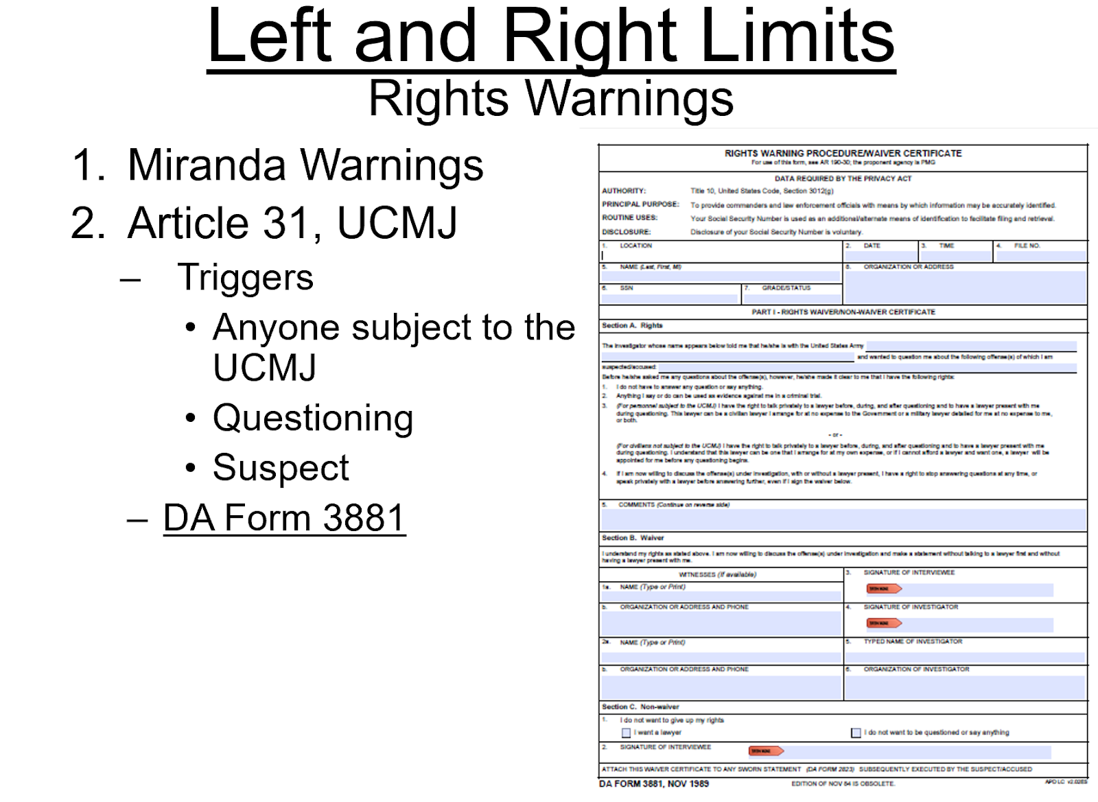 Basic Military Justice For Military Leaders (UCMJ): UCMJ
