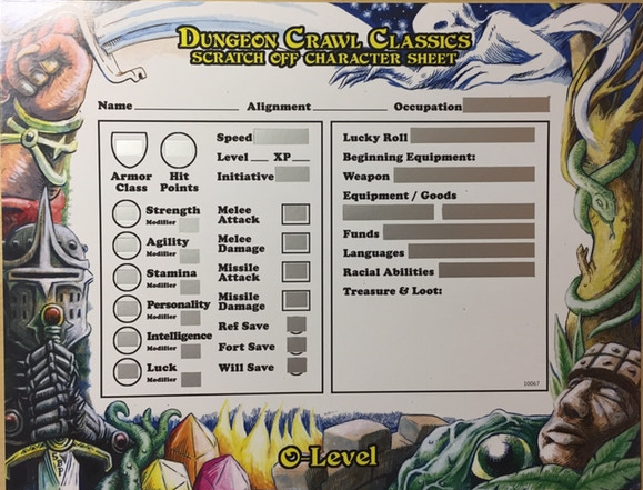 Gaming with the Gnomies: (Kickstarter) DCC Scratch-Off Character Sheets