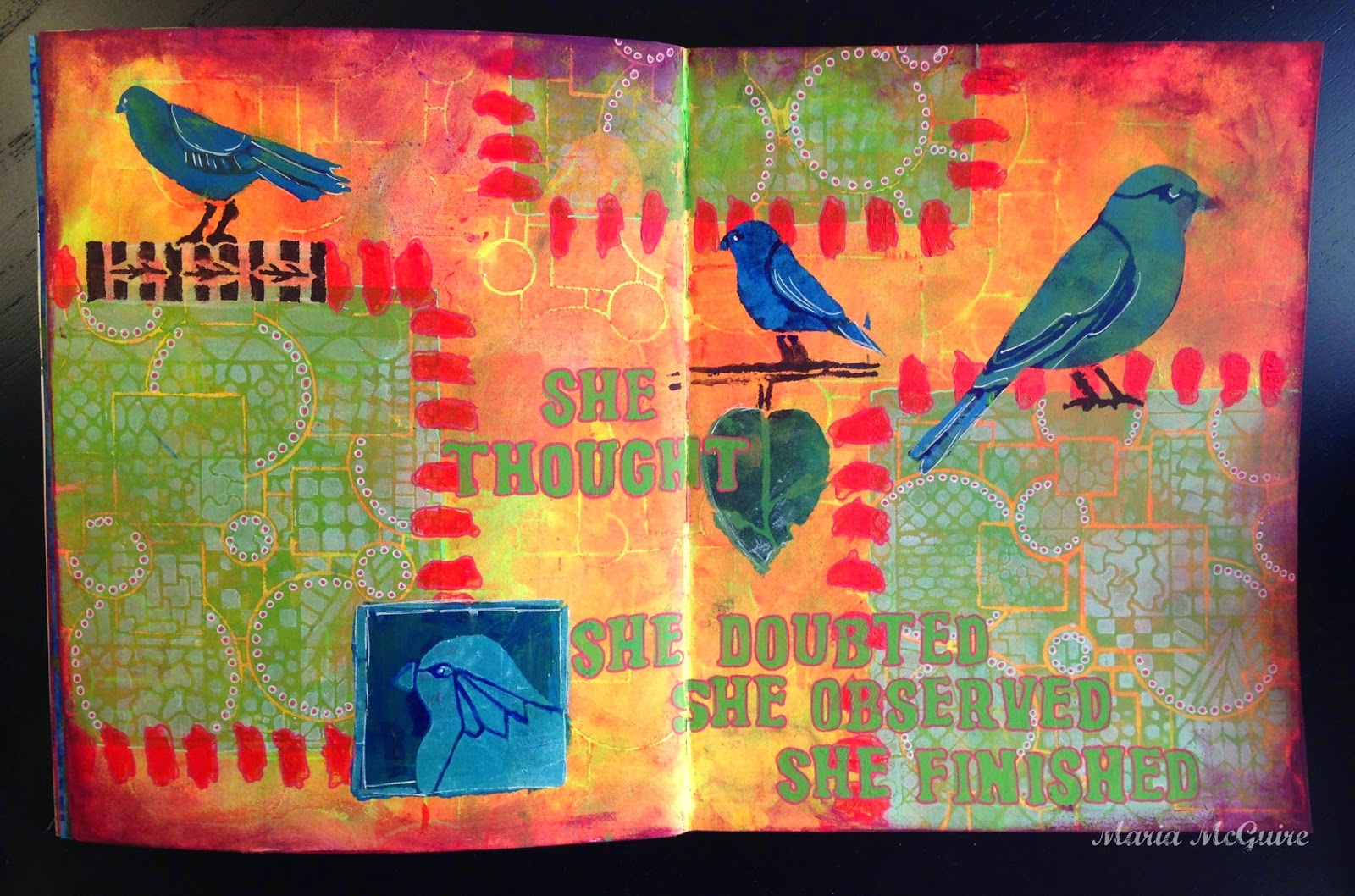 StencilGirl Talk: Art Journal Page with StencilGirl Stencils GALORE!