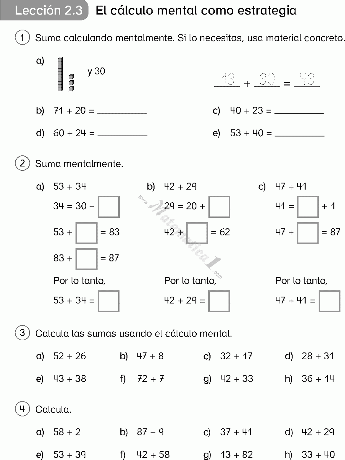 cálculo mental secundaria con respuestas Gran venta OFF-50%