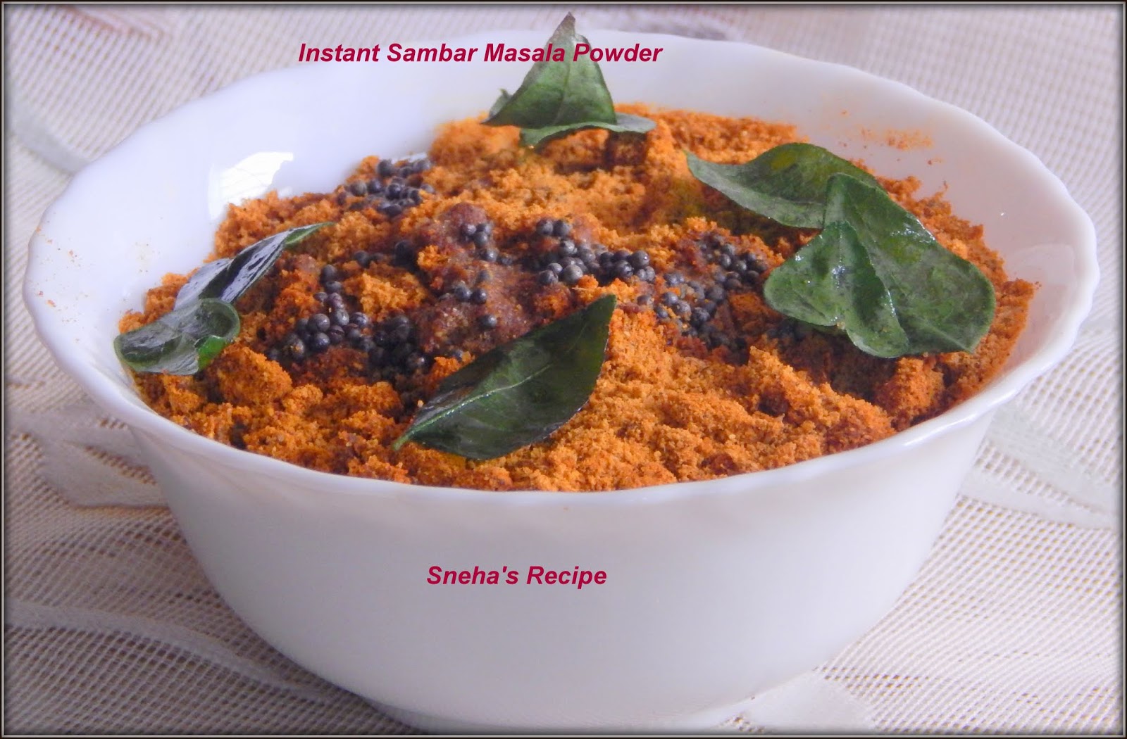 Instant Sambar Masala Powder - How to make Instant Sambar Without ...