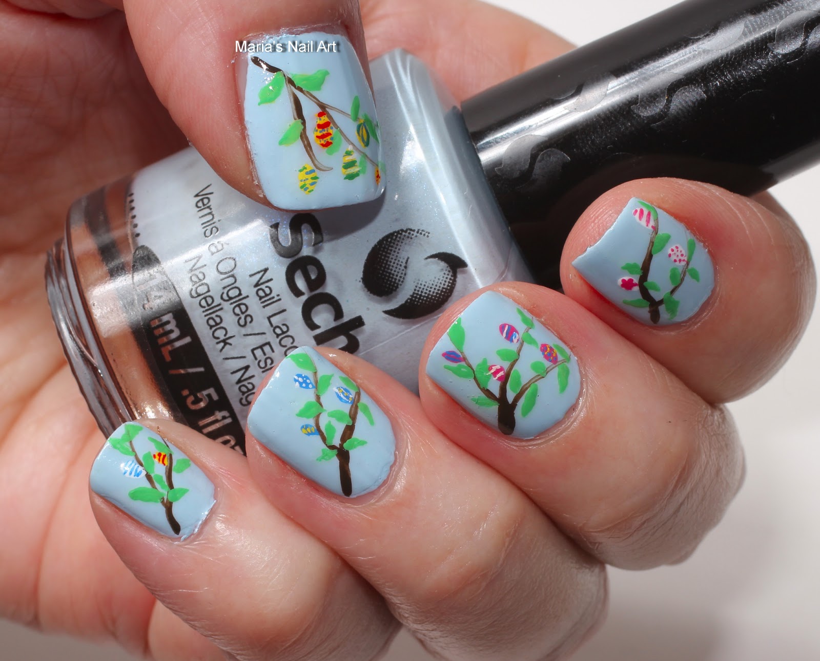 Marias Nail Art and Polish Blog: Easter eggs on branches - Artsy Wednesday
