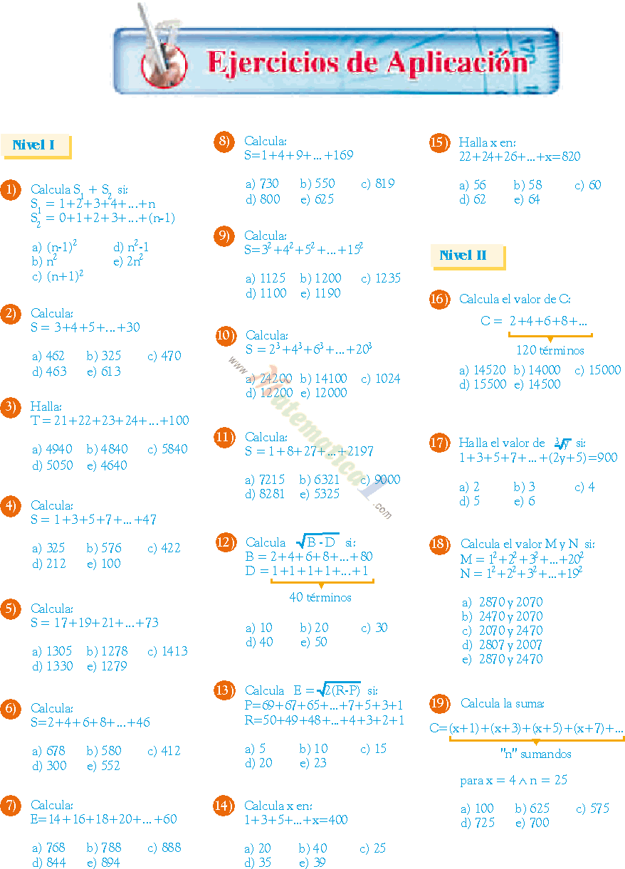 SUMA DE LOS PRIMEROS NÚMEROS CONSECUTIVOS , PARES , IMPARES , AL ...