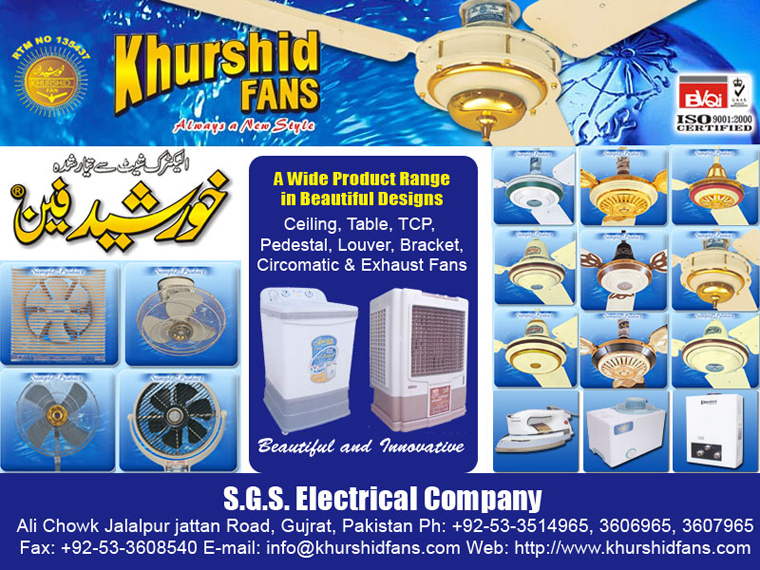 Telephone Numbers: S.G.S. Electrical Company (Khurshid Fans)