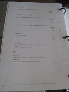 LAS VEGAS DAZE: Aria room service menu