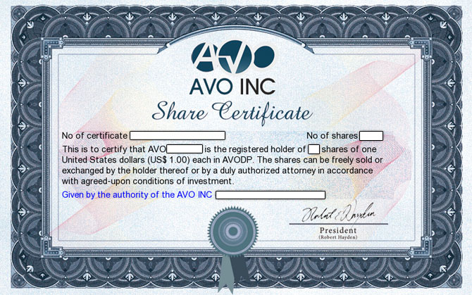 SEMUA TENTANG AVO INC: Sertifikat AVO INC