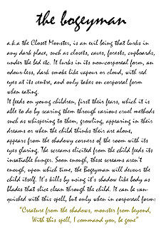 Book Of Shadows Pages: The Bogeyman