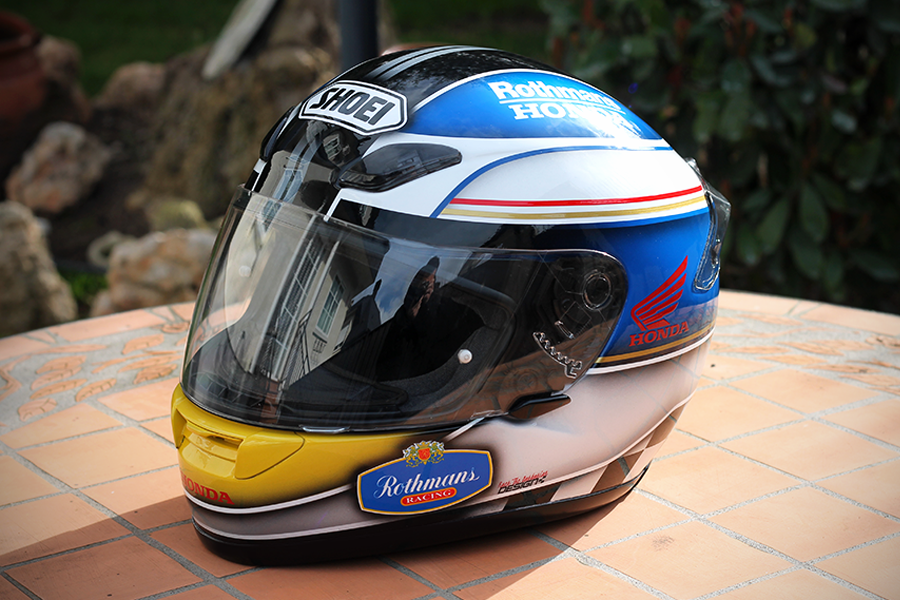 Racing Helmets Garage: Shoei XR-1000 "Rothmans Honda" by RAER The Barbarian