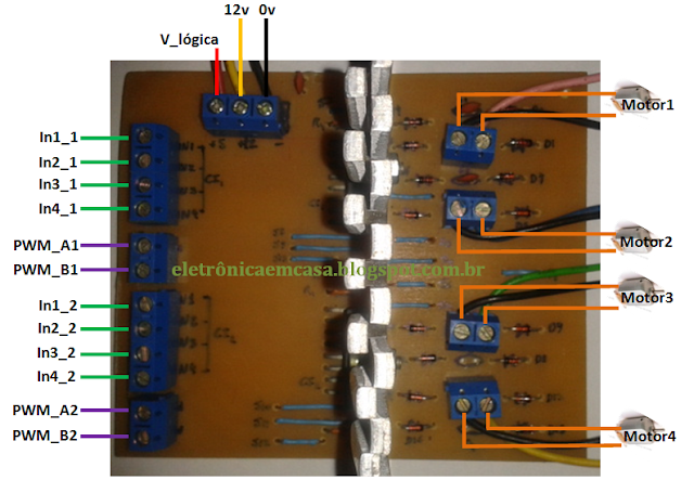 Ponte H para Motores com L298 - Eletrônica em Casa