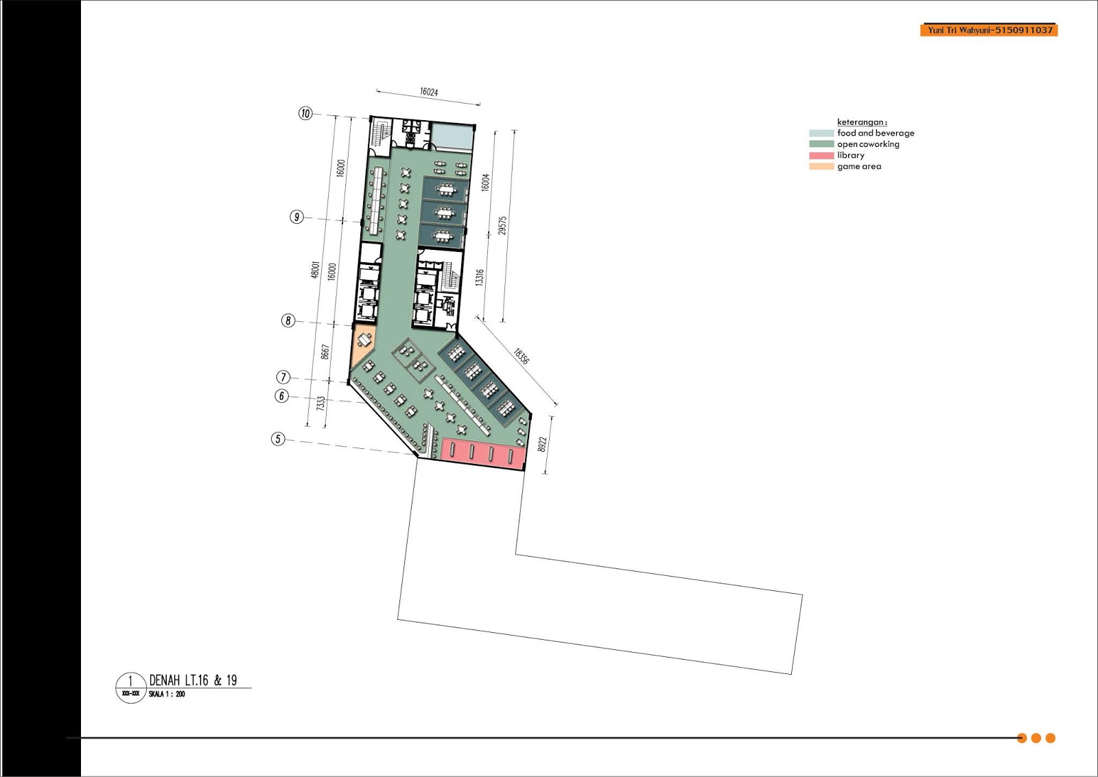Skematik Denah Tampak Potongan Studio 7 | Y - I Design