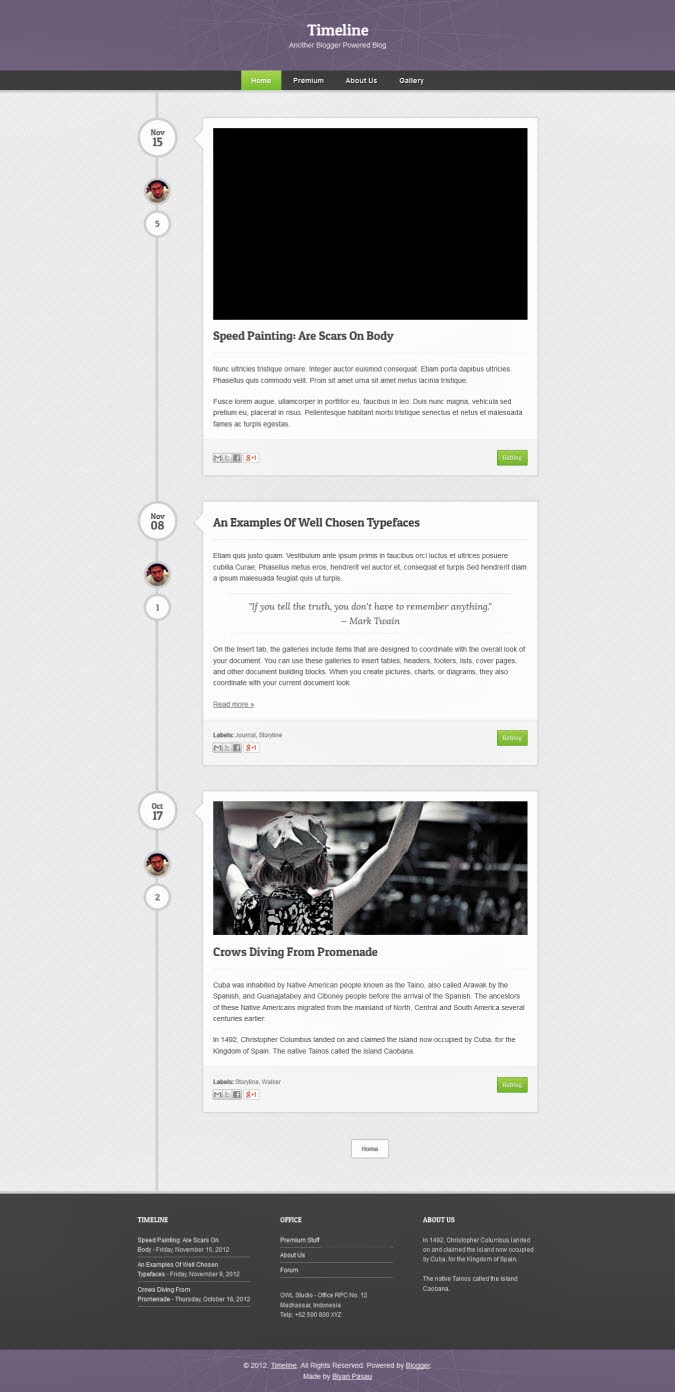 Timeline Blogger Template