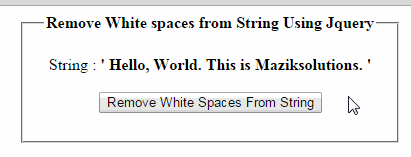 Remove white spaces From string using Jquery. ~ Mazik Solutions.. Global IT Partner