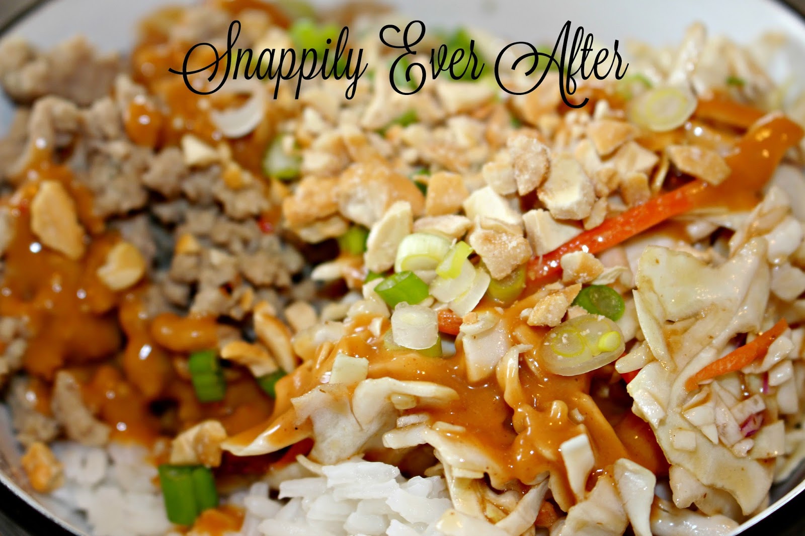 Snappily Ever After: Hoisin Stir Fry Rice Bowls with Peanut Sauce