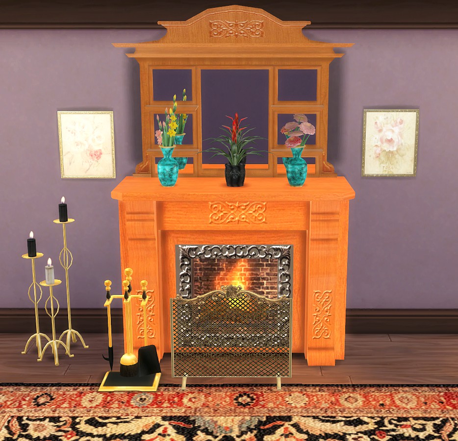 Corporation "SimsStroy": The Sims 4. Fireplace. Decor for fireplace.