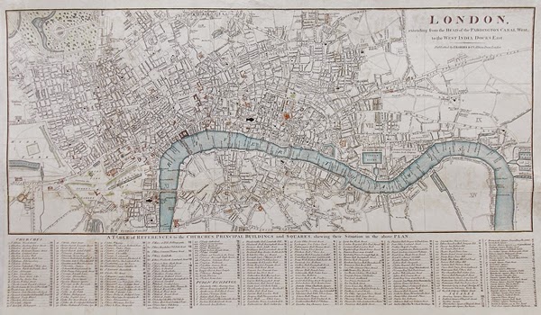 Antique Maps: Early 19th Century Street Map of London