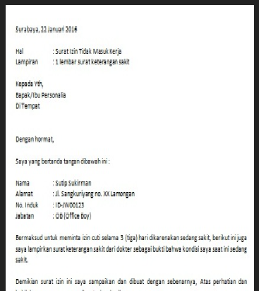Pengertian Surat Ijin Dinas dan Contoh Surat Ijin Dinas - Blog Operator ...