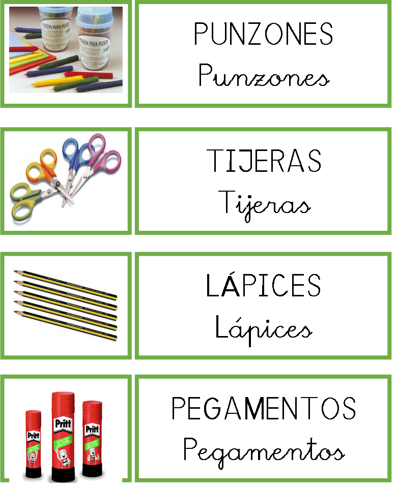 ESOS LOCOS BAJITOS DE INFANTIL: CARTELES DE MATERIALES