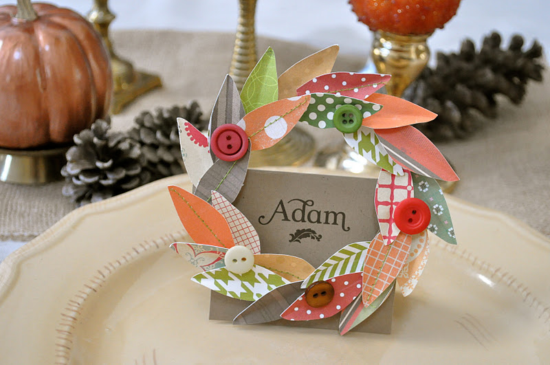 fall wreath thanksgiving placecard and napkin ring {tutorial} | Little ...