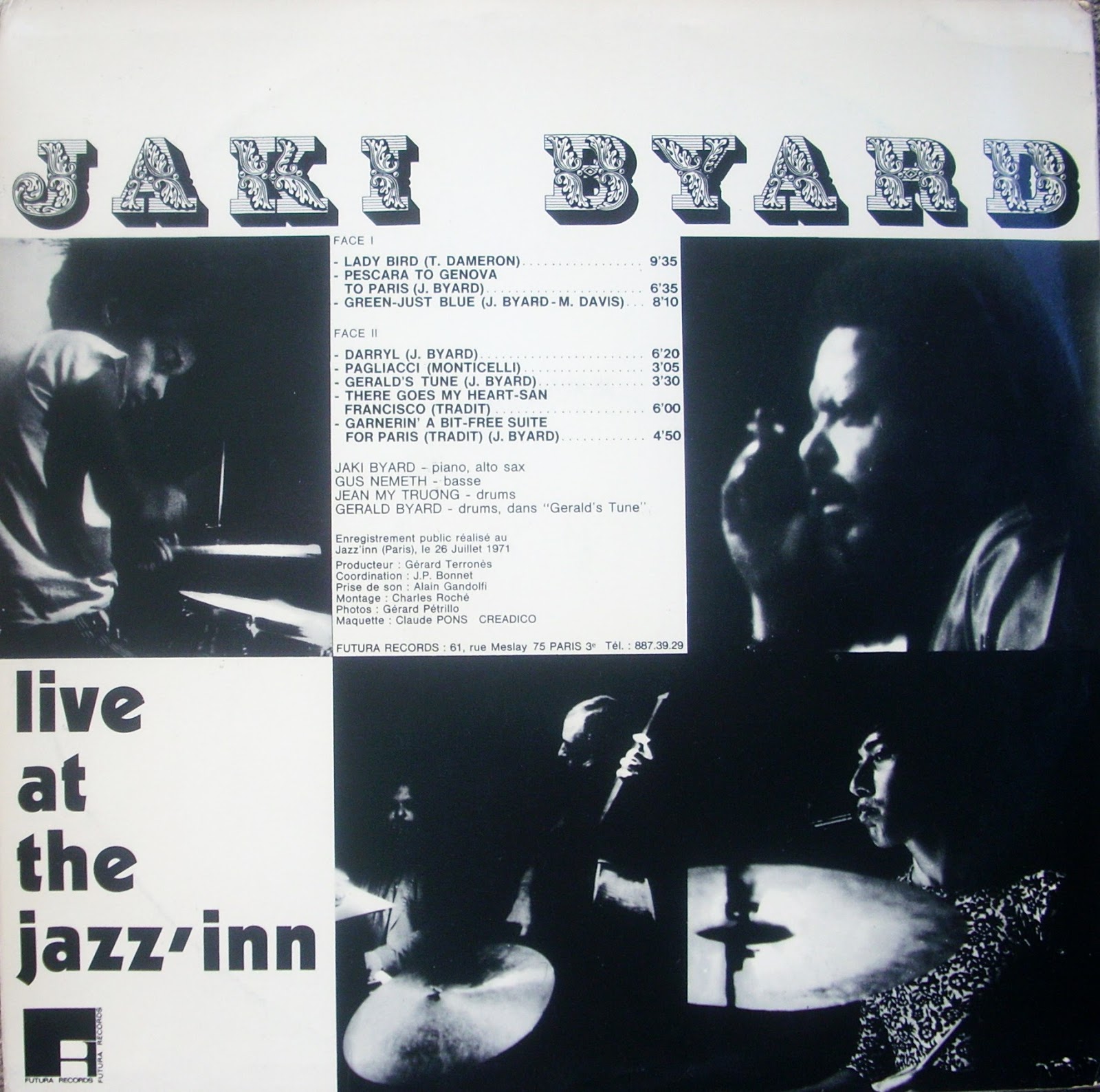 inconstant sol: Jaki Byard Trio-Live at the Jazz Inn, (Futura, LP, Ger ...