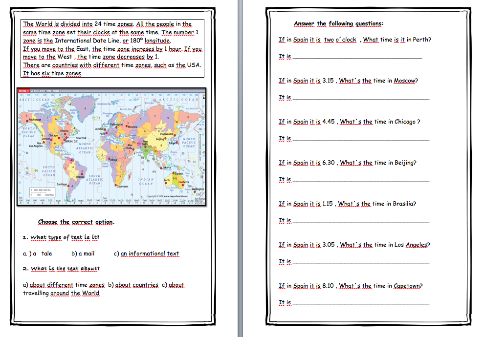 OUR ENGLISH CLASS: Time around the World