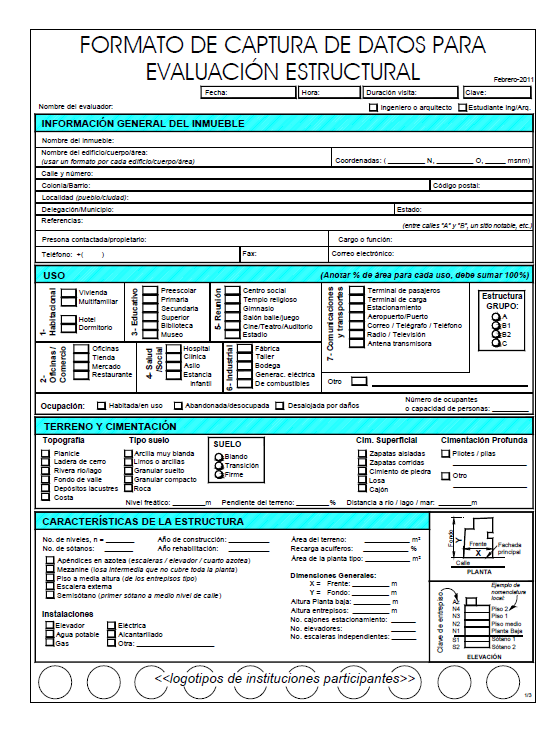 Formato de captura de datos para evaluación estructural