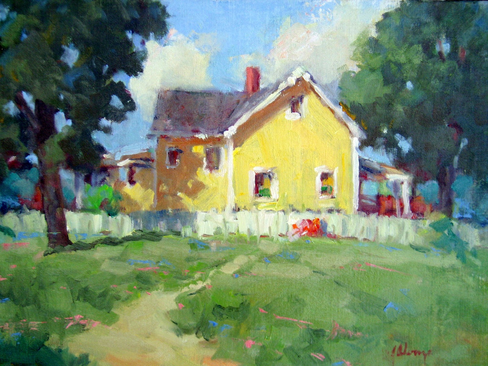 Mike Alonzo Art Works: Yellow house in Landrum