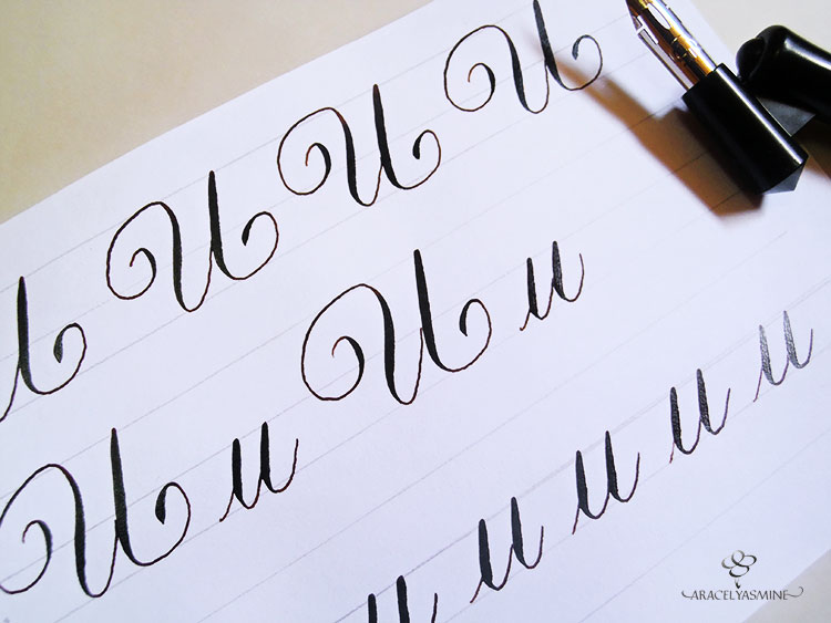 Caligrafía copperplate, ¿cómo escribir la letra "U"? | Aracelyasmine ...