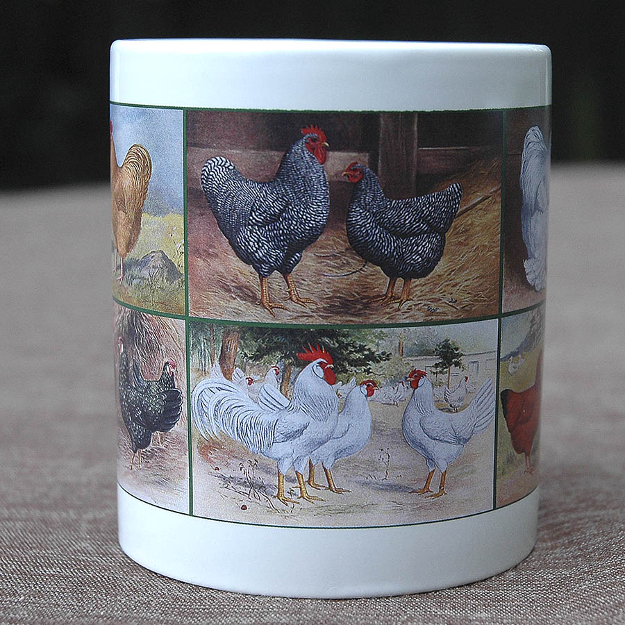 Perfect Holiday Gift - Vintage Chickens Ceramic Mug