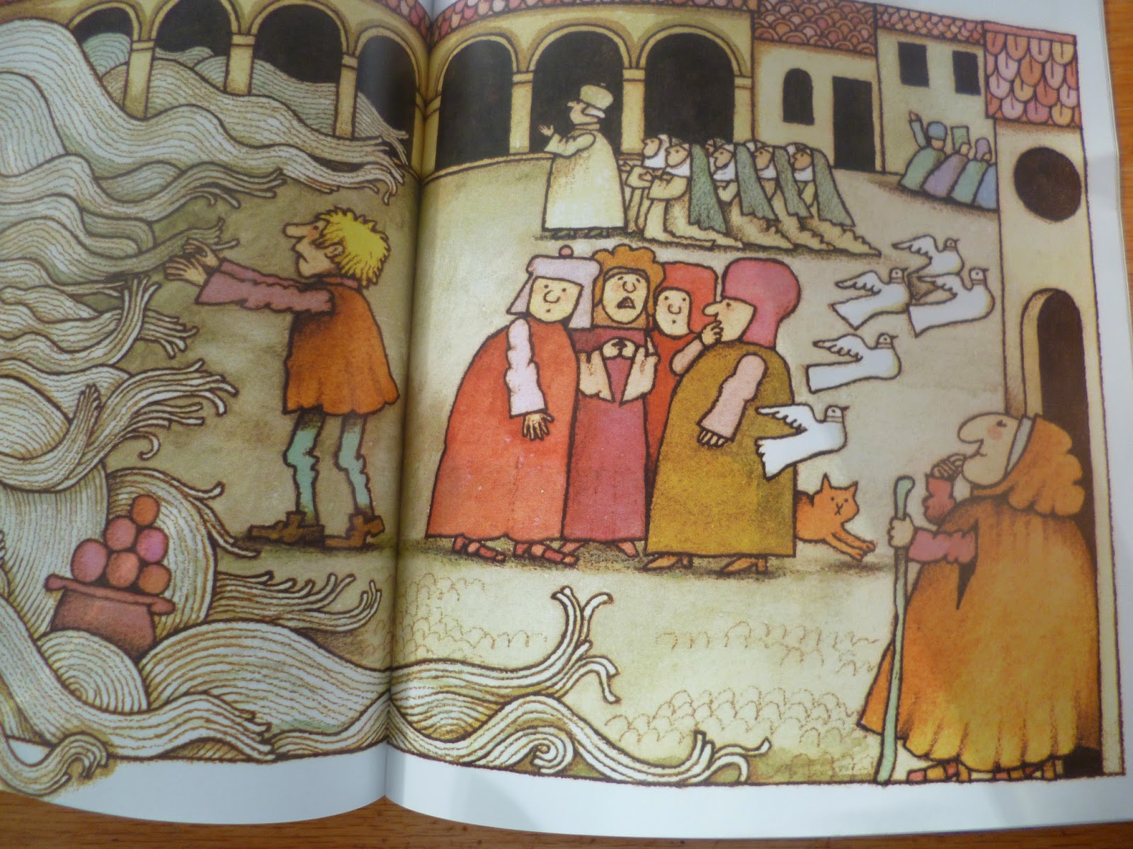 On the stripey couch on a Saturday morning: Strega Nona by Tomi De Paola