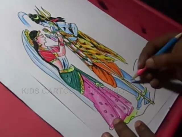KIDS CARTOON DRAWINGS: How to Lord Shiva Parvati Marriage Drawing