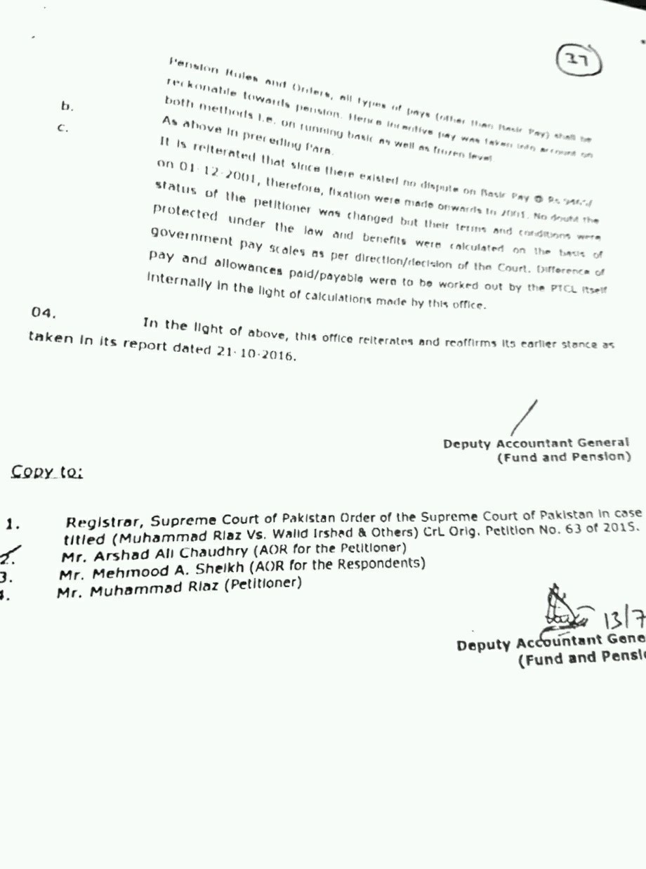 AGPR letter to GM HR&O PTCL regarding the confirmation for Raja Riaz ...