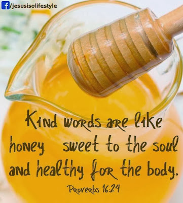 Kind words are like honey sweet to the soul and healthy for the body ...